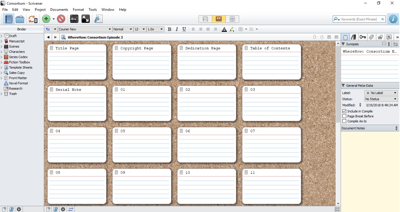 A Sneak Peek into How I Set Up My Scrivener for Writing Fiction ...