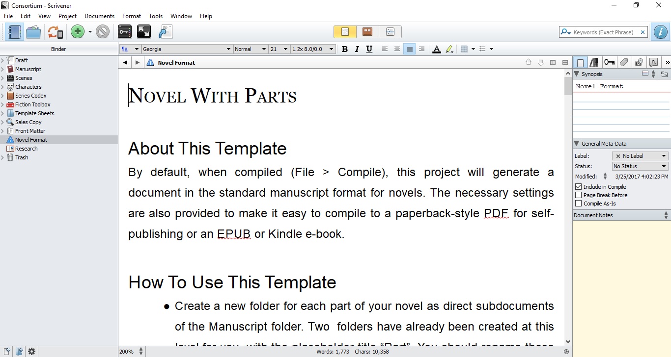 A Sneak Peek into How I Set Up My Scrivener for Writing Fiction ...